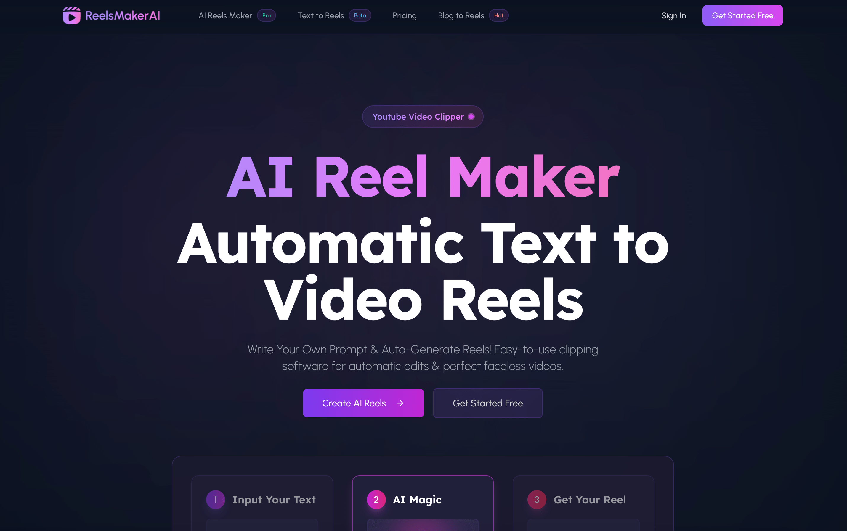 AI Faceless Reels Maker & Automated Video Editing Tool